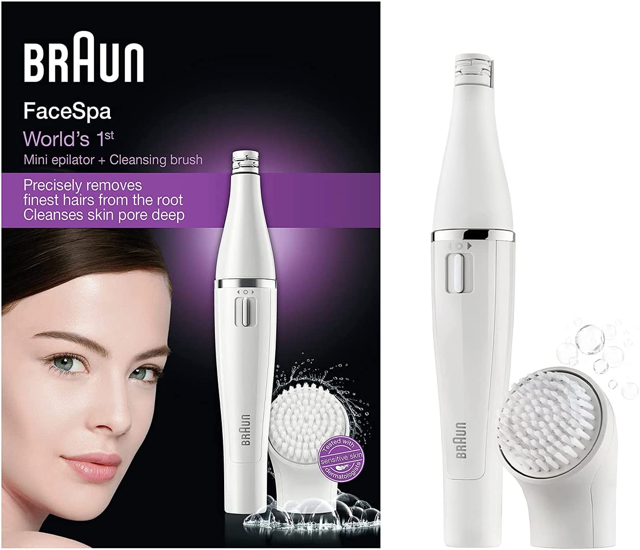 Braun Face 810 Facial Epilator & Facial Cleansing Brush with Micro-Osc